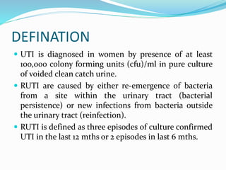 Recurrent uti in females mzn 5 9-14 | PPTX