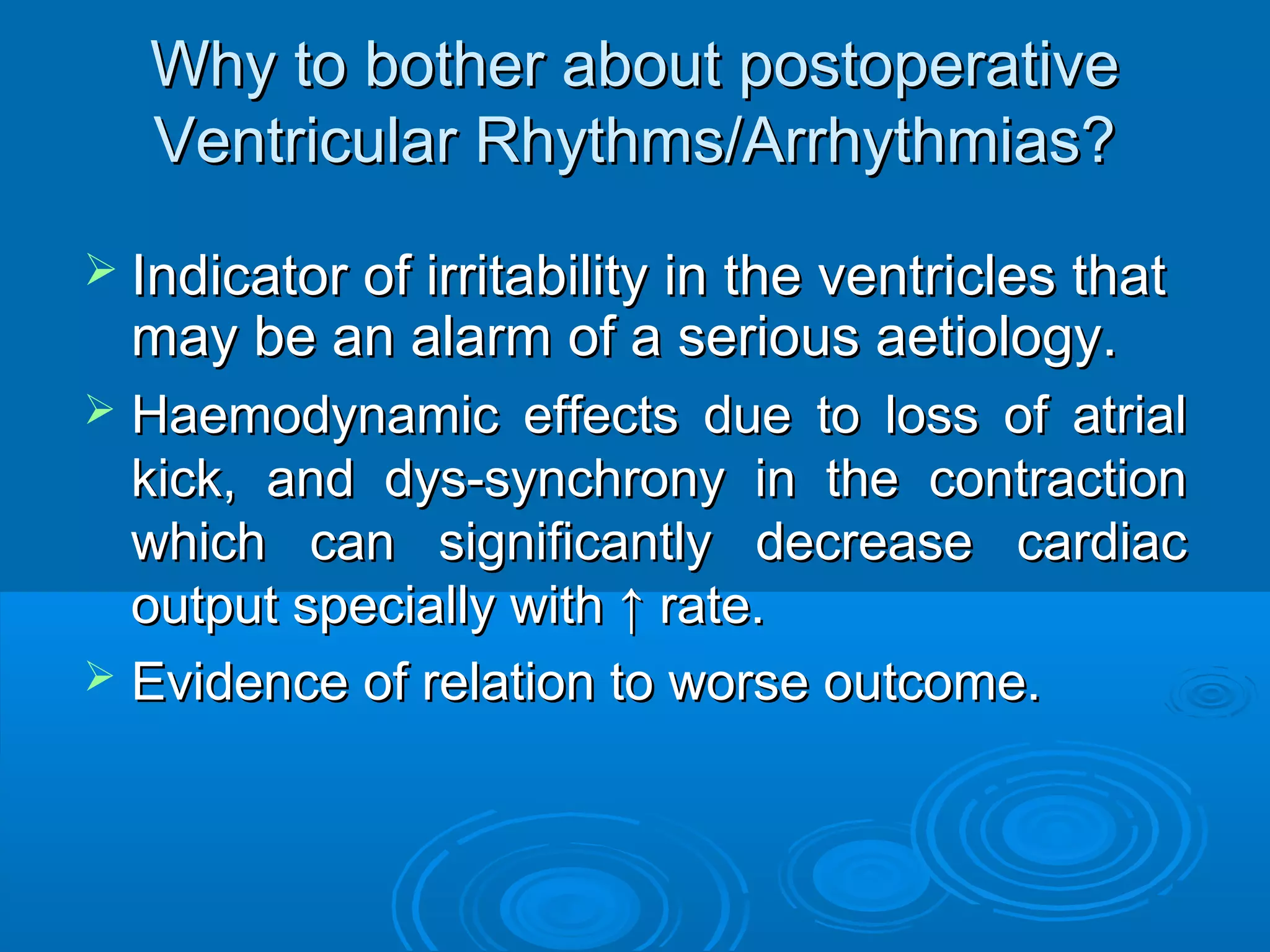 Recurrent ventricular arrhythmia after cardiac surgery | PPT
