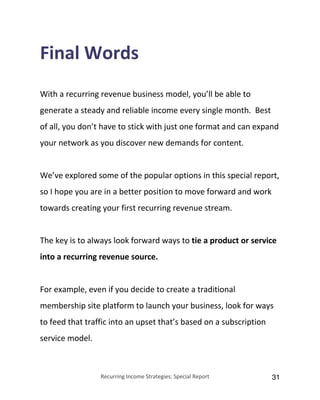 Recurring income-strategies | PDF