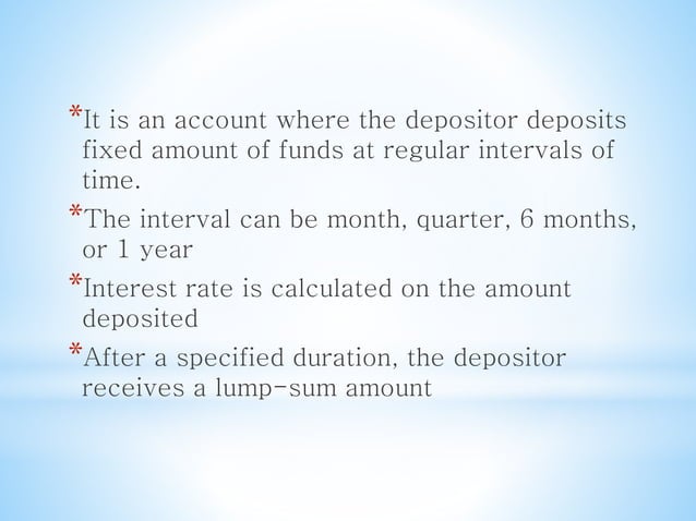 Recurring deposit | PPTX