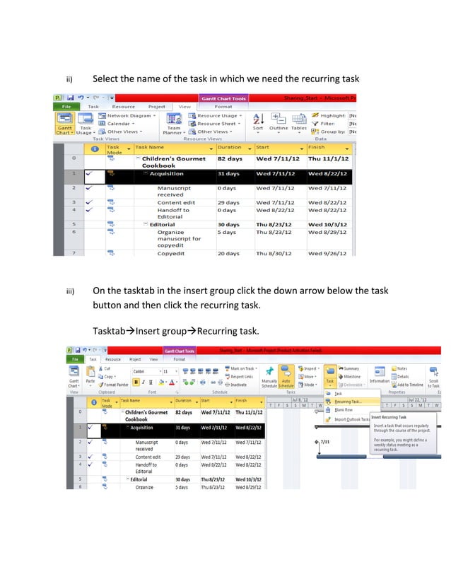 Recurring Task In Ms Project Pdf 7663