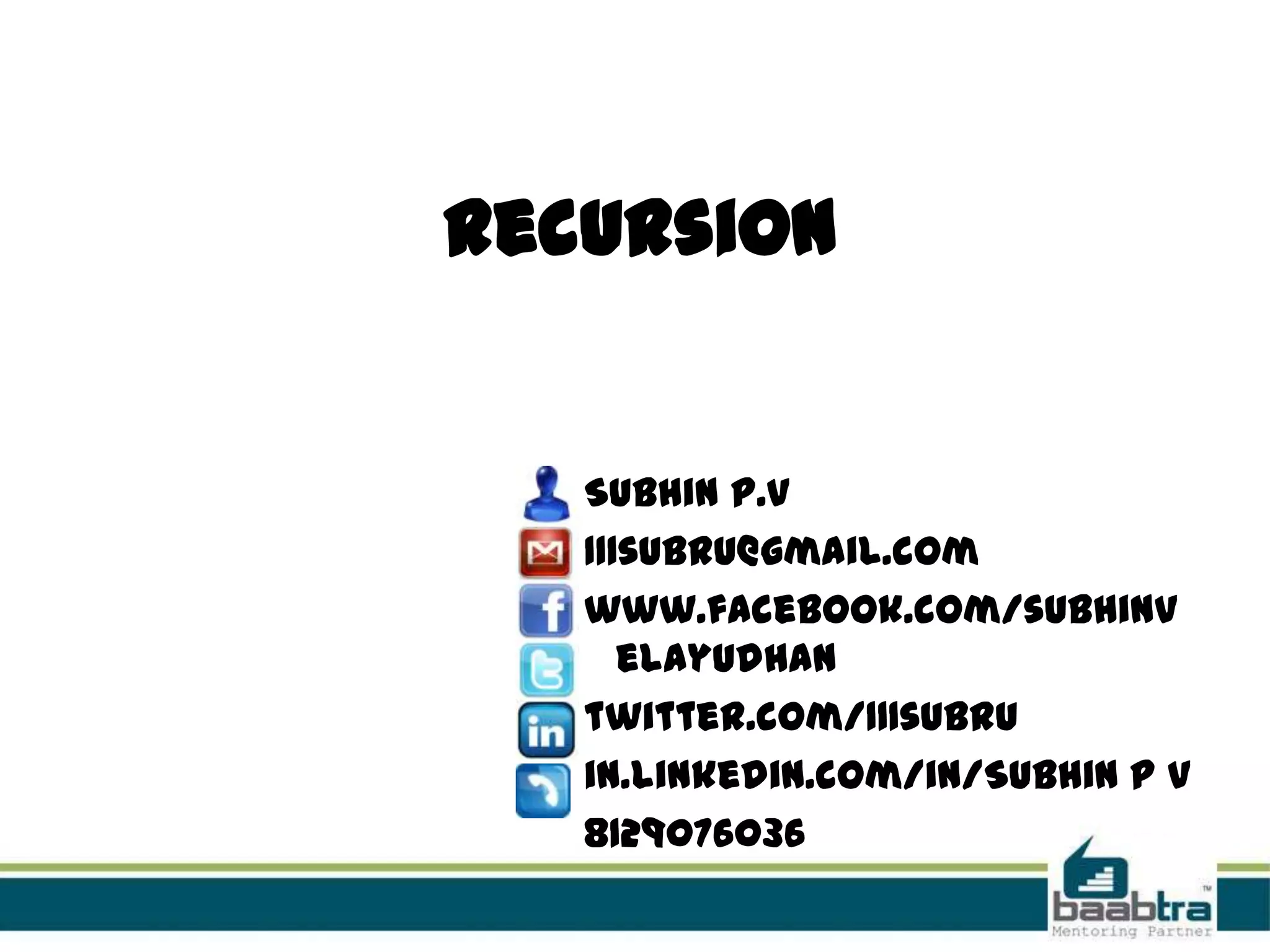 Recursion Ppt