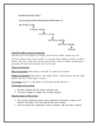 Recursion in C++ | DOCX | Programming Languages | Computing