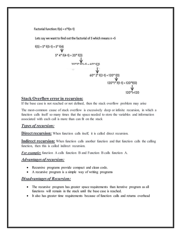 Recursion In C Docx Programming Languages Computing
