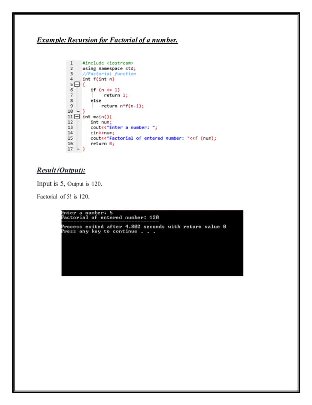 Recursion In C Docx Programming Languages Computing