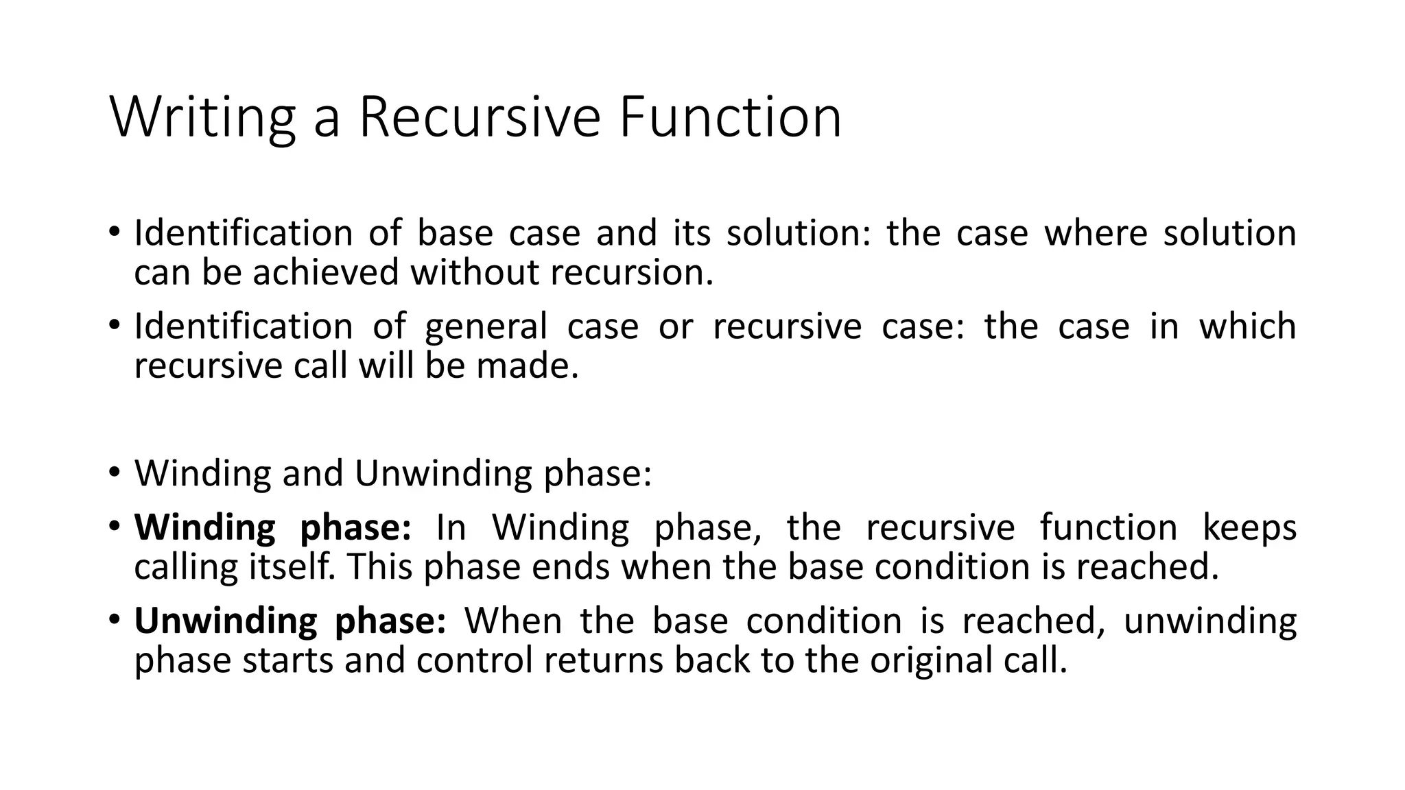 RECURSION.pptx | Programming Languages | Computing