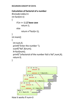 Recursion concepts by Divya | PDF