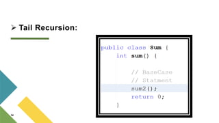 Recursion in Data Structure | PPTX