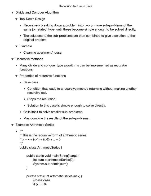 Recursion Lecture in Java | PDF | Programming Languages | Computing