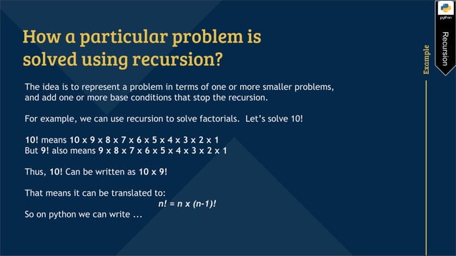 Recursion with python | PPT
