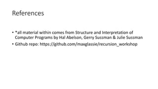 Recursion workshop | PDF