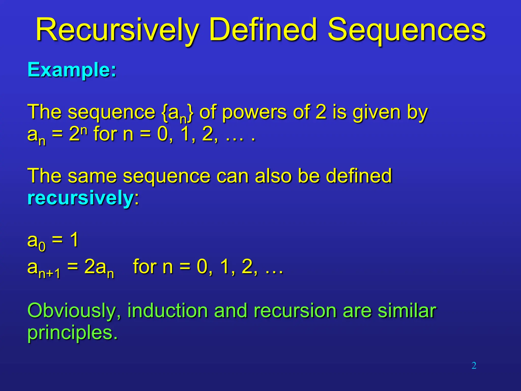 Recursive Definitions In Discrete Mathmatcs Pptx