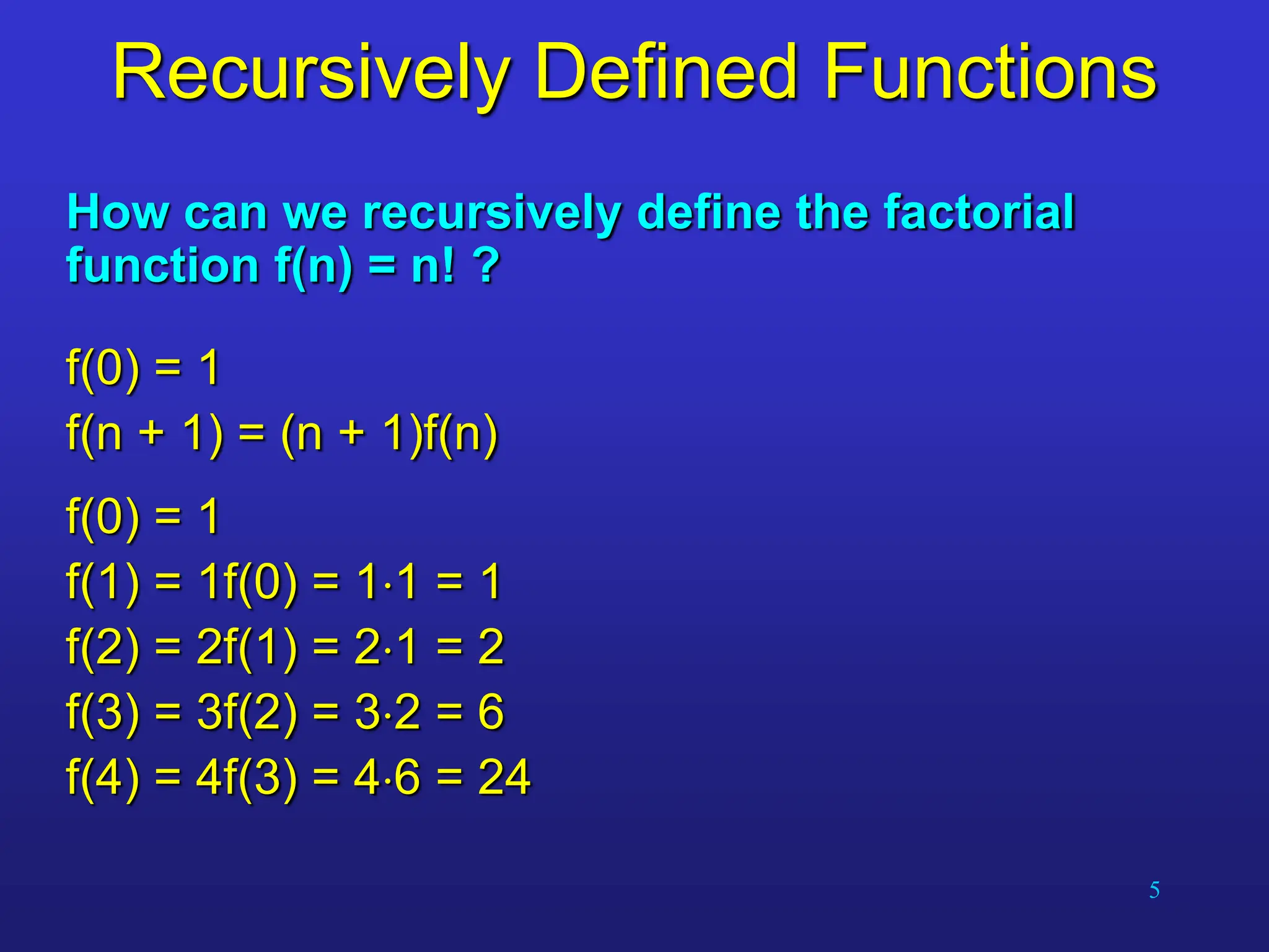 Recursive Definitions In Discrete Mathmatcs Pptx