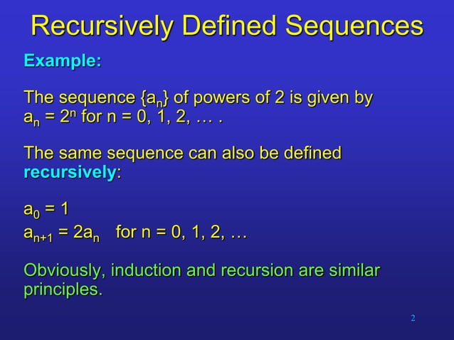 Recursive Definitions In Discrete Mathmatcspptx Programming