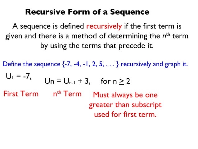 Recursively Defined Sequences | PPT