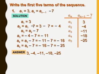 Recursive sequence | PPT