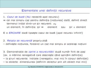 Recursivitate: Aplicatii in C | PPT