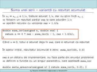 Recursivitate: Aplicatii in C | PPT