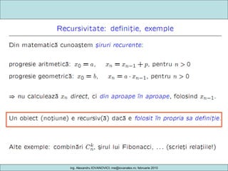 Recursivitate: Aplicatii in C | PPT