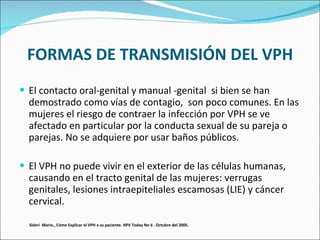 Transmisión del Virus HPV | PPT