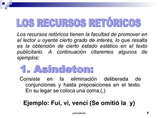 Recursos Retorico Utilizados Textos Publicitarios | PPT