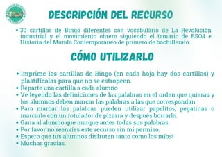 RECURSOS DE SOCIALS. BINGO REVOLUCIÓN INDUSTRIAL Y MOVIMIENTO OBRERO.pdf