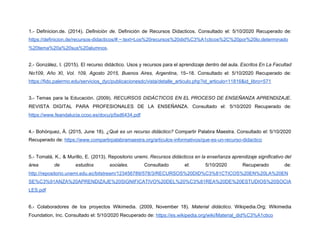 Recursos, materiales, medios y objetos | PDF