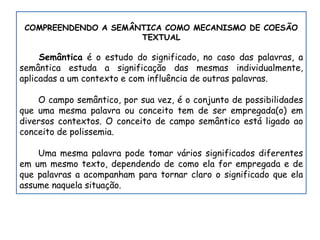 Recursos morfossintáticos, lexicais,semânticos | PPTX