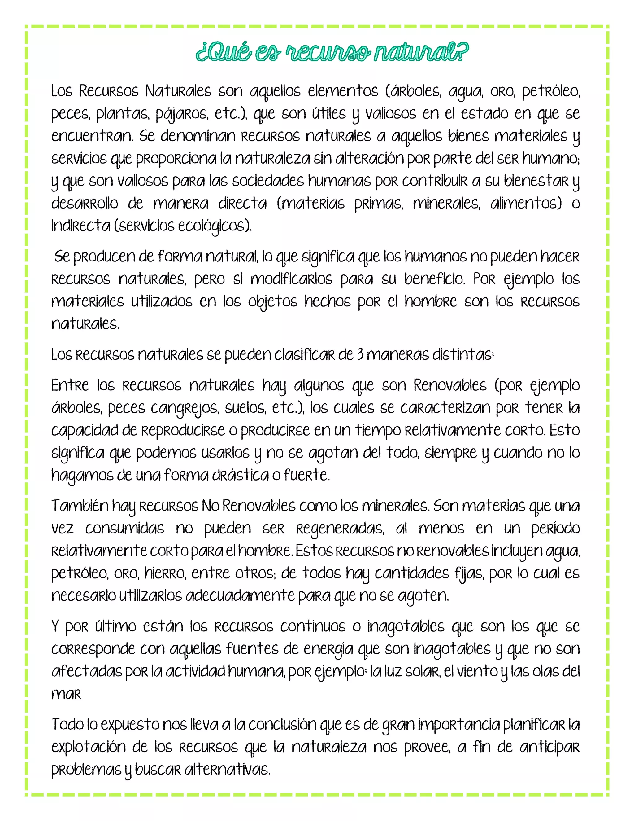 Recursos naturales. | PDF