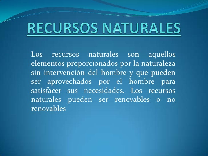 Dibujos de los recursos naturales con sus nombres - Imagui