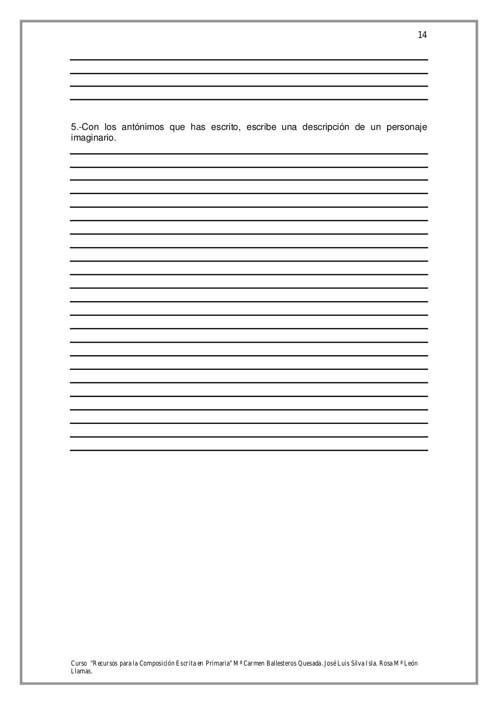 Recursos para la composición escrita en primaria