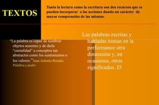 Recursos para realizar una performance | PPTX