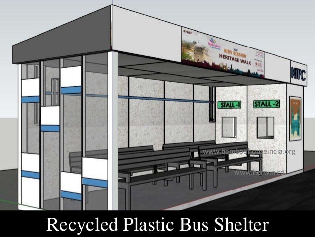 Recycled plastic bus shelter