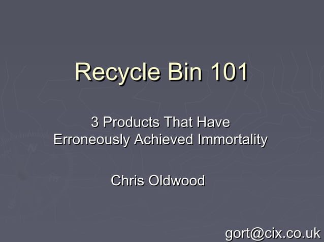 Recycle Bin 101 | PPT