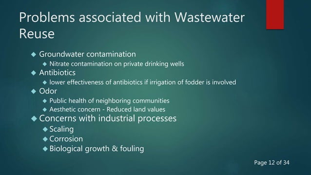Recycle and reuse of wastewater | PPTX