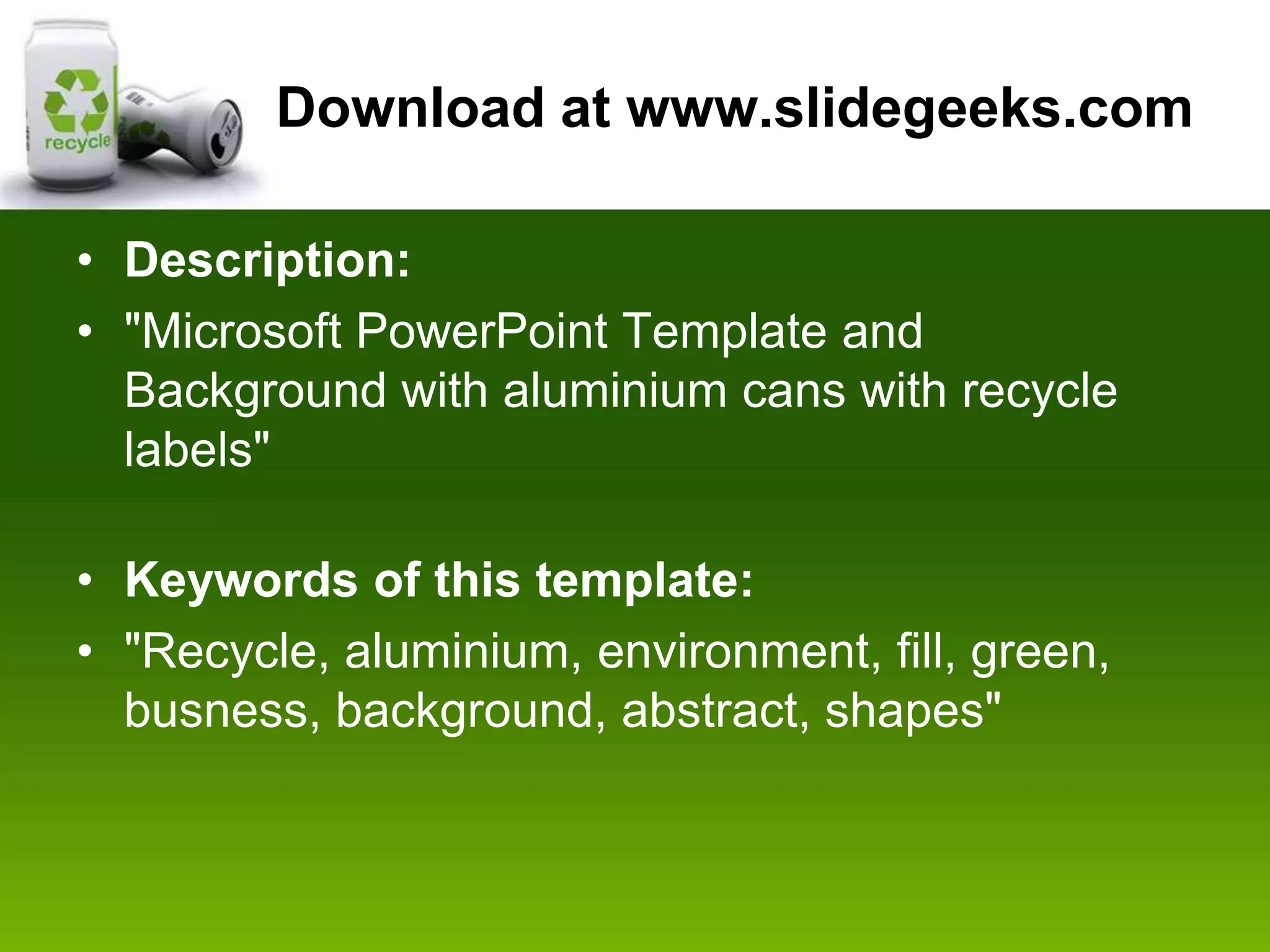 Recycle cans ppt templates | PPTX