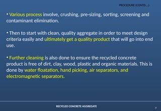 Recycled-Concrete-Aggregate and construction | PPTX