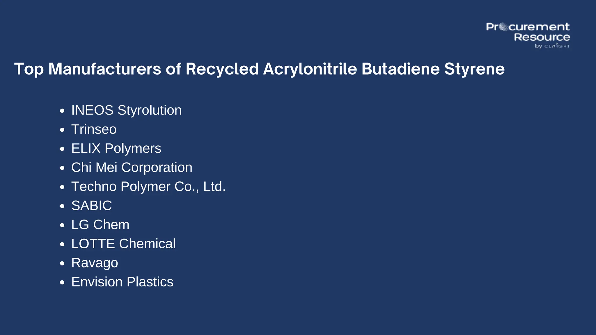 Recycled Acrylonitrile Butadiene Styrene Manufacturing Plant Report | PDF