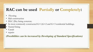 Recycled Aggregate Concrete (RAC) | PPTX