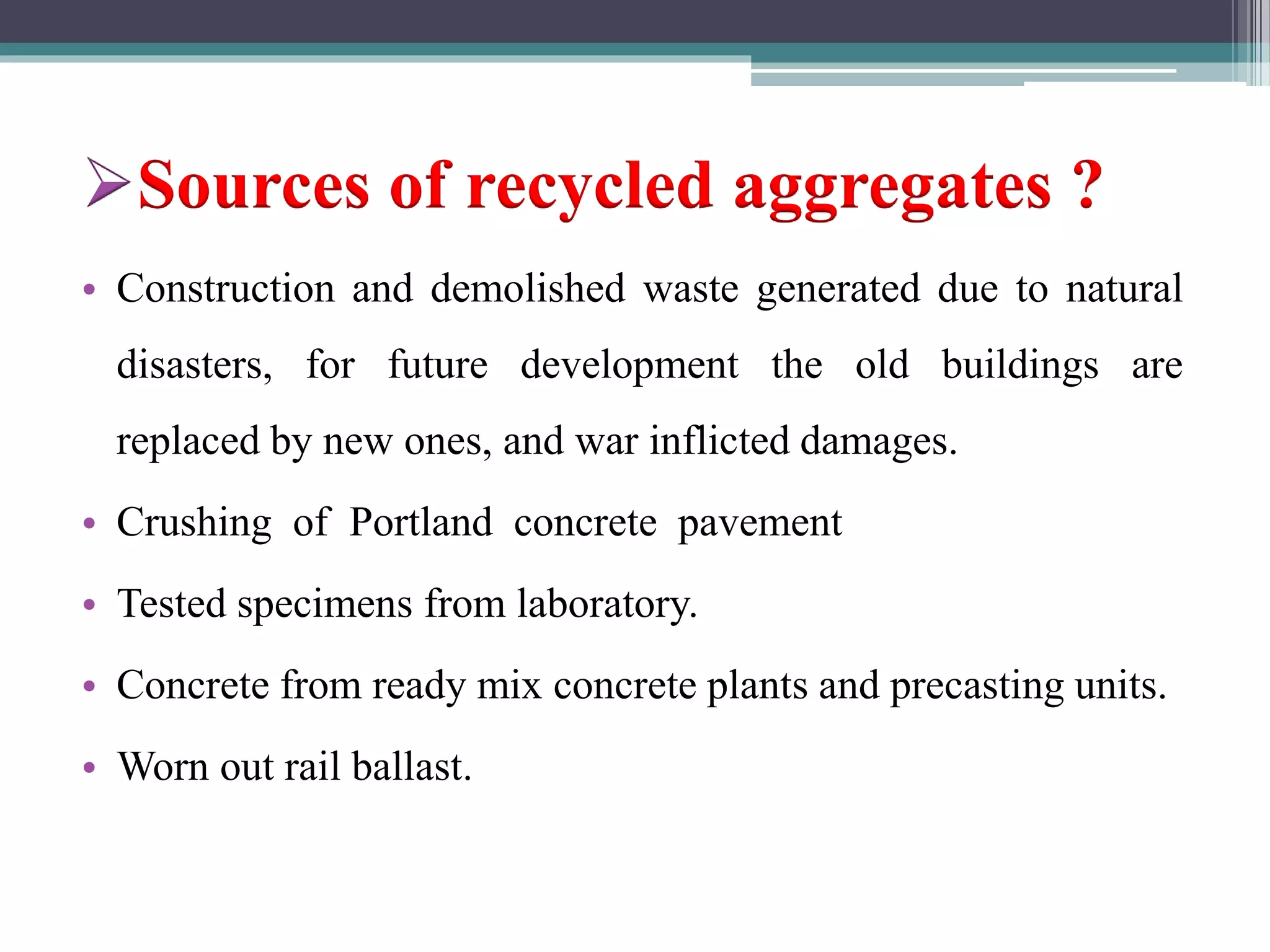 Recycled aggregates | PPTX