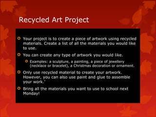 Recycled art powerpoint | PDF