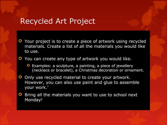 Recycled art powerpoint | PPT