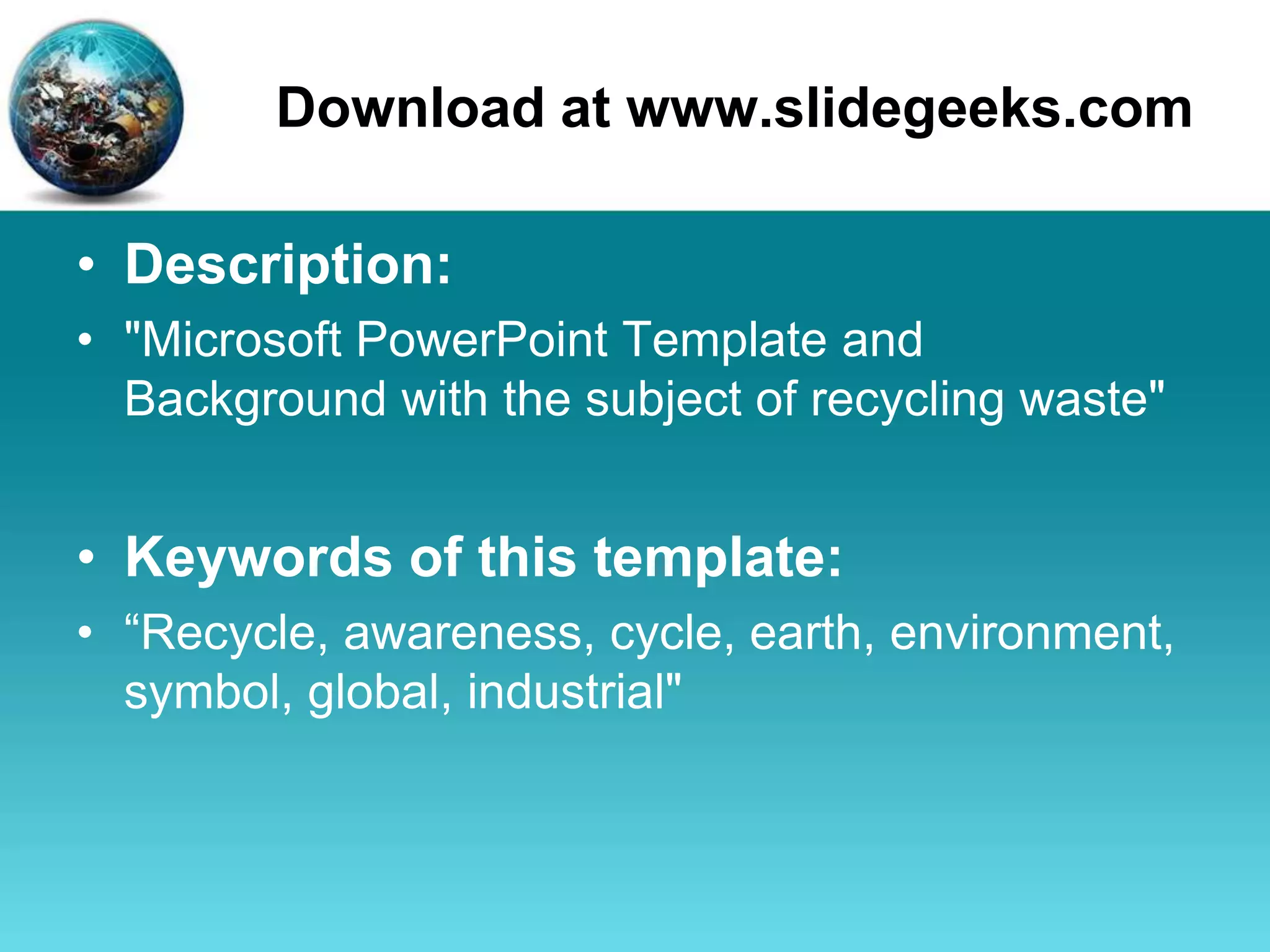 Recycle ppt templates | PPTX