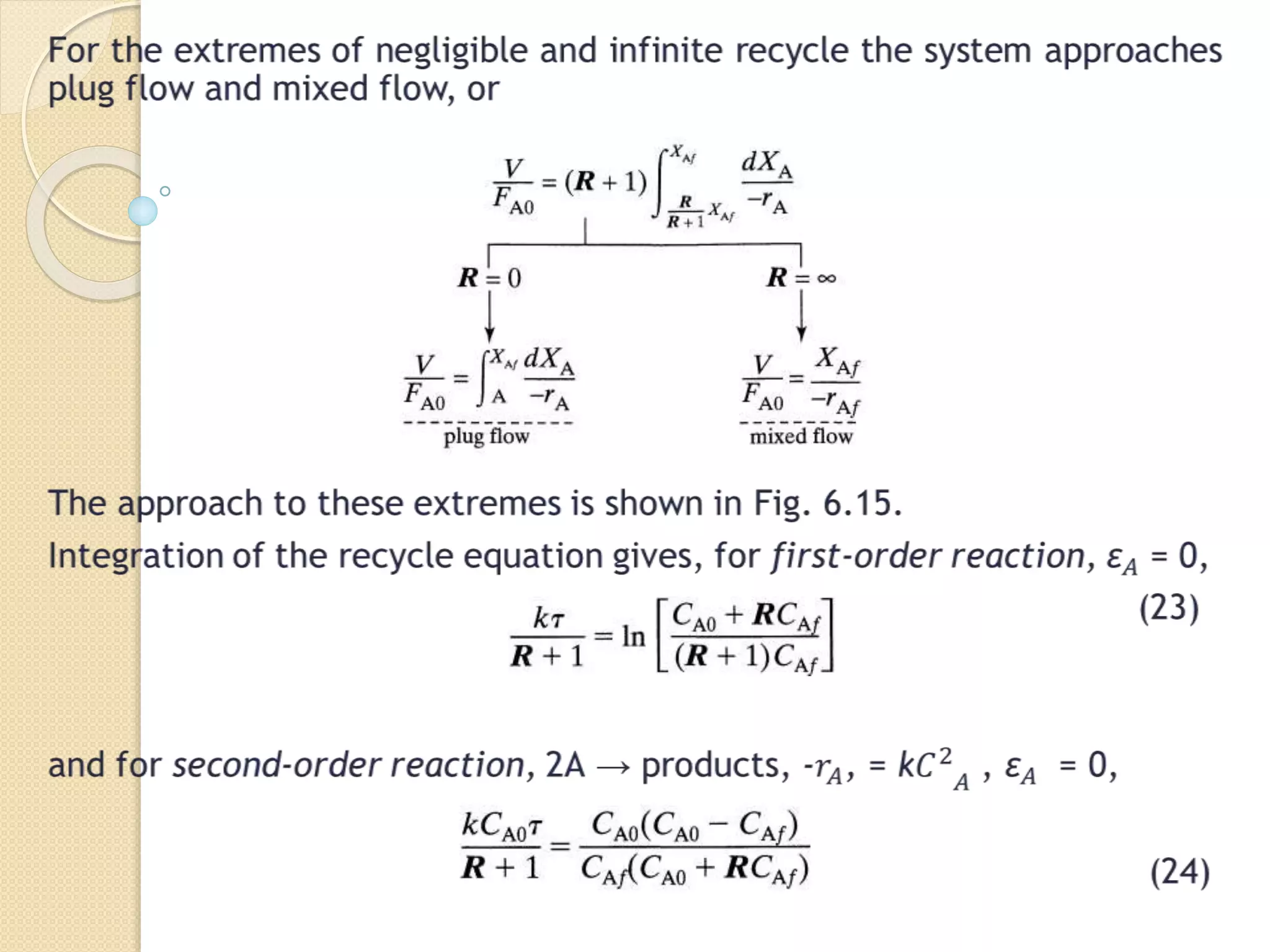 Recycle Reactor (Basics & Design Eqn) | PPTX