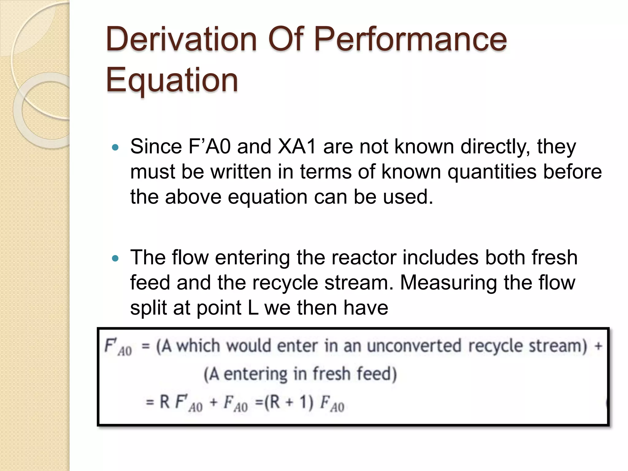 Recycle Reactor (Basics & Design Eqn) | PPTX