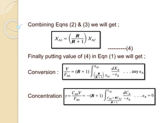 Recycle Reactor (Basics & Design Eqn) | PPTX