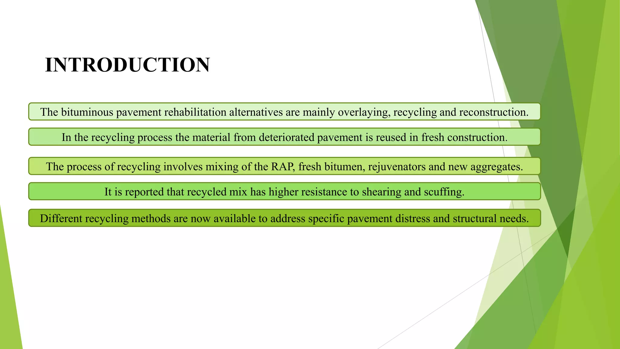 RECYCLING OF ASPHALT PAVEMENTS | PPTX