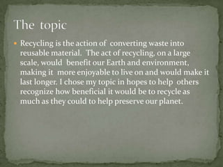 Recycling env. sci. | PPTX