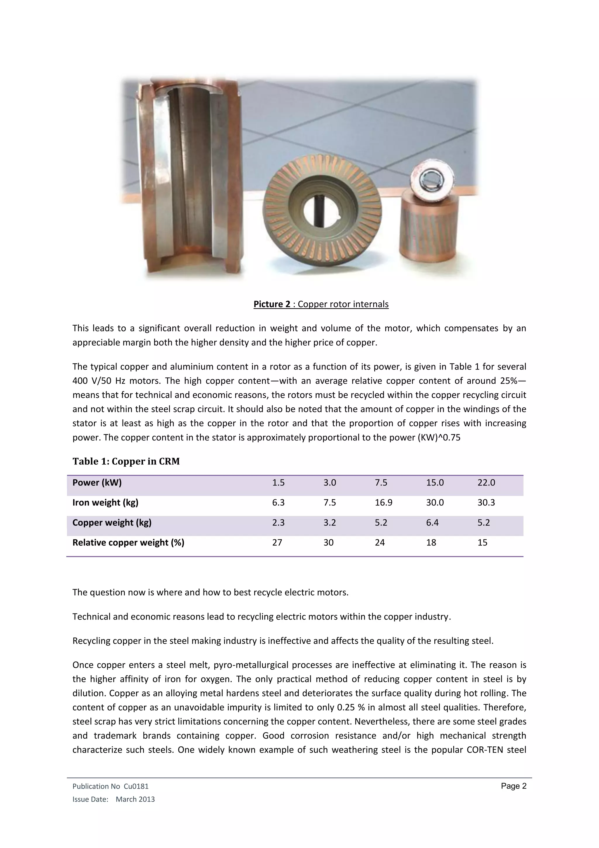Recycling copper rotors | PDF