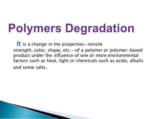 Recycling & degradation of polymers.